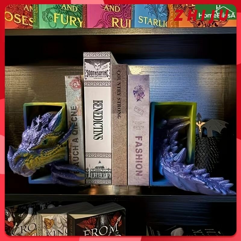 2 шт. Фантастический держатель для книги на полке в виде динозавра, декоративный держатель для книг в винтажном стиле, подставка для книг дракон, идеальный подарок для него