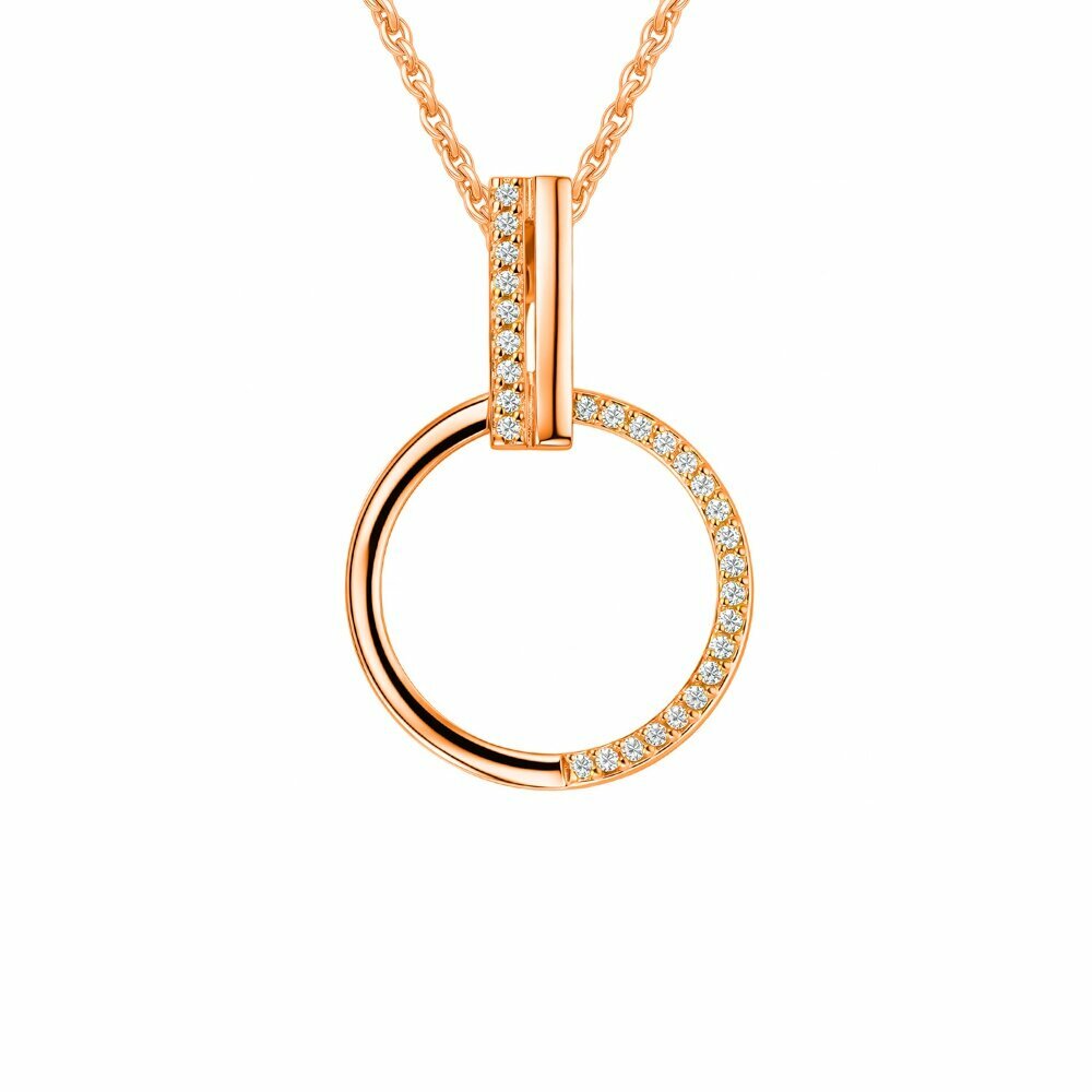 Подвеска, серебро, 925 проба, золочение, фианит