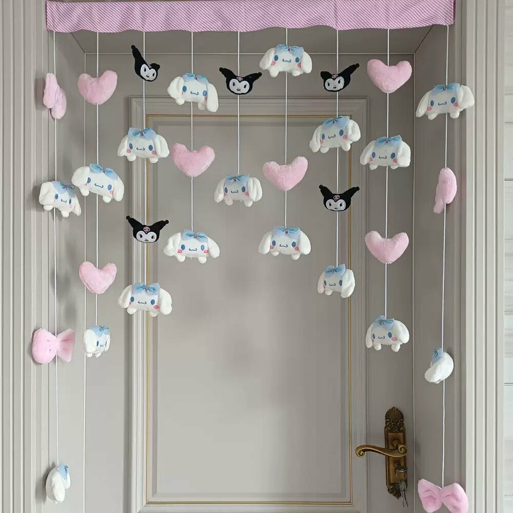 Дверная занавеска MINISO Hello Kitty Kuromi My Melody, 90x85cm, Розовый