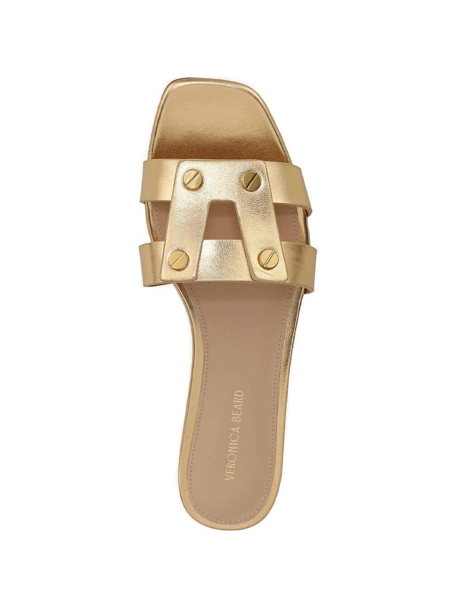 Босоножки Veronica Beard Strap logo sandals, размер 8.5, gold — фото 1