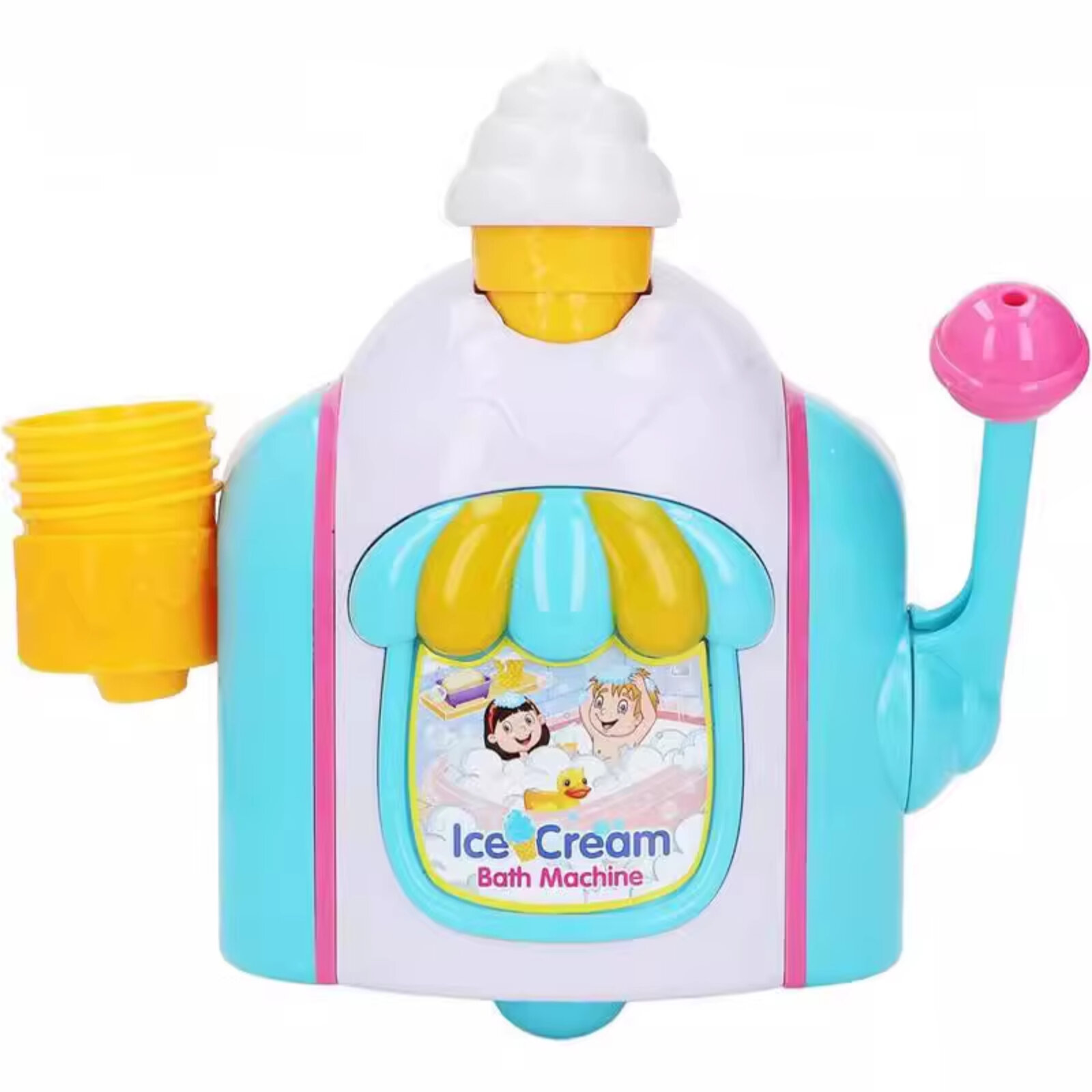 Игрушка для ванны Bubble Ice Cream Maker для детей-тoddler возрастом 3-8 лет, включающая четыре стакана для мороженого и один изготовитель мороженого