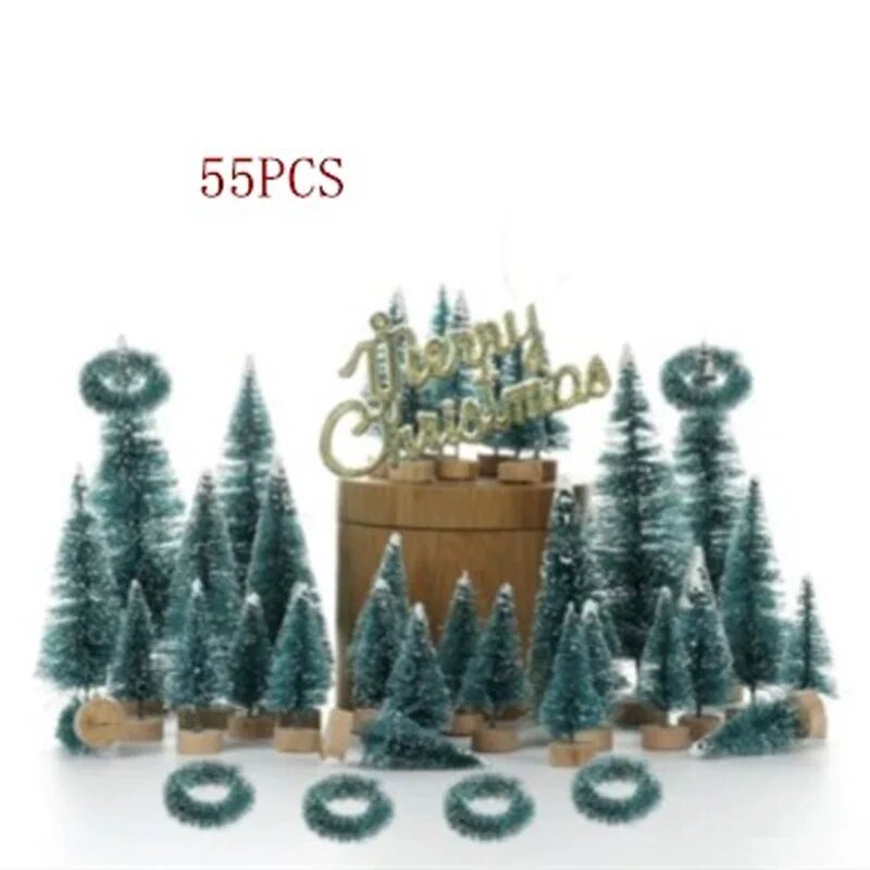 Мини-елочки для рождественского декора, 55 PCS