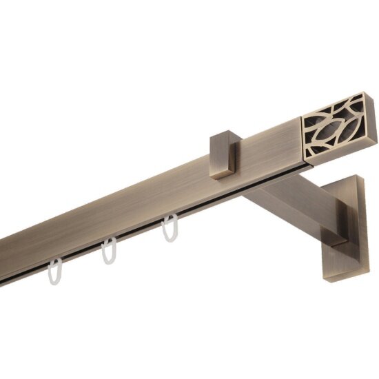 Карниз профильный LM Decor Флэт Лайн Грид однорядный 4,0 м, Антик