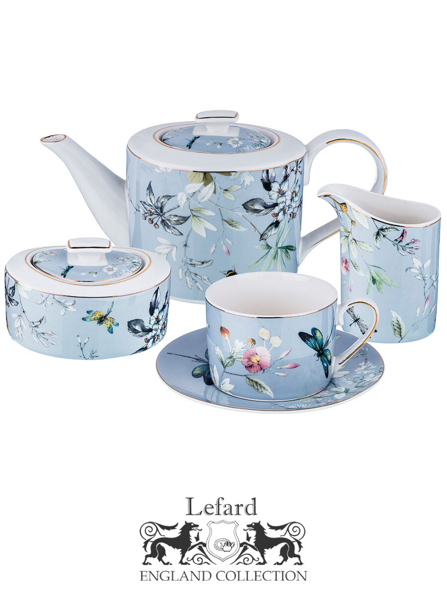 Сервиз чайный фарфоровый Lefard Стрекоза 15 предметов на 6 персон