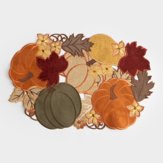 Салфетка под приборы Anna Lafarg Bright pumpkin Тыквы в листьях 30х45 см, бежевый (ANLAF-QFA25-1PM)