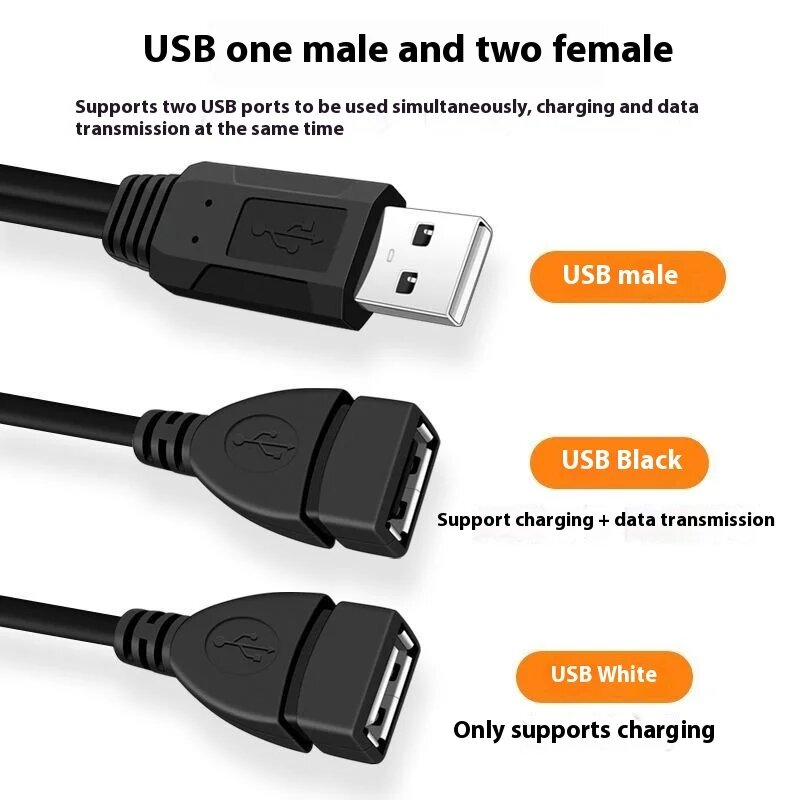 USB 1 to 2 разветвитель, 15CM — фото 1