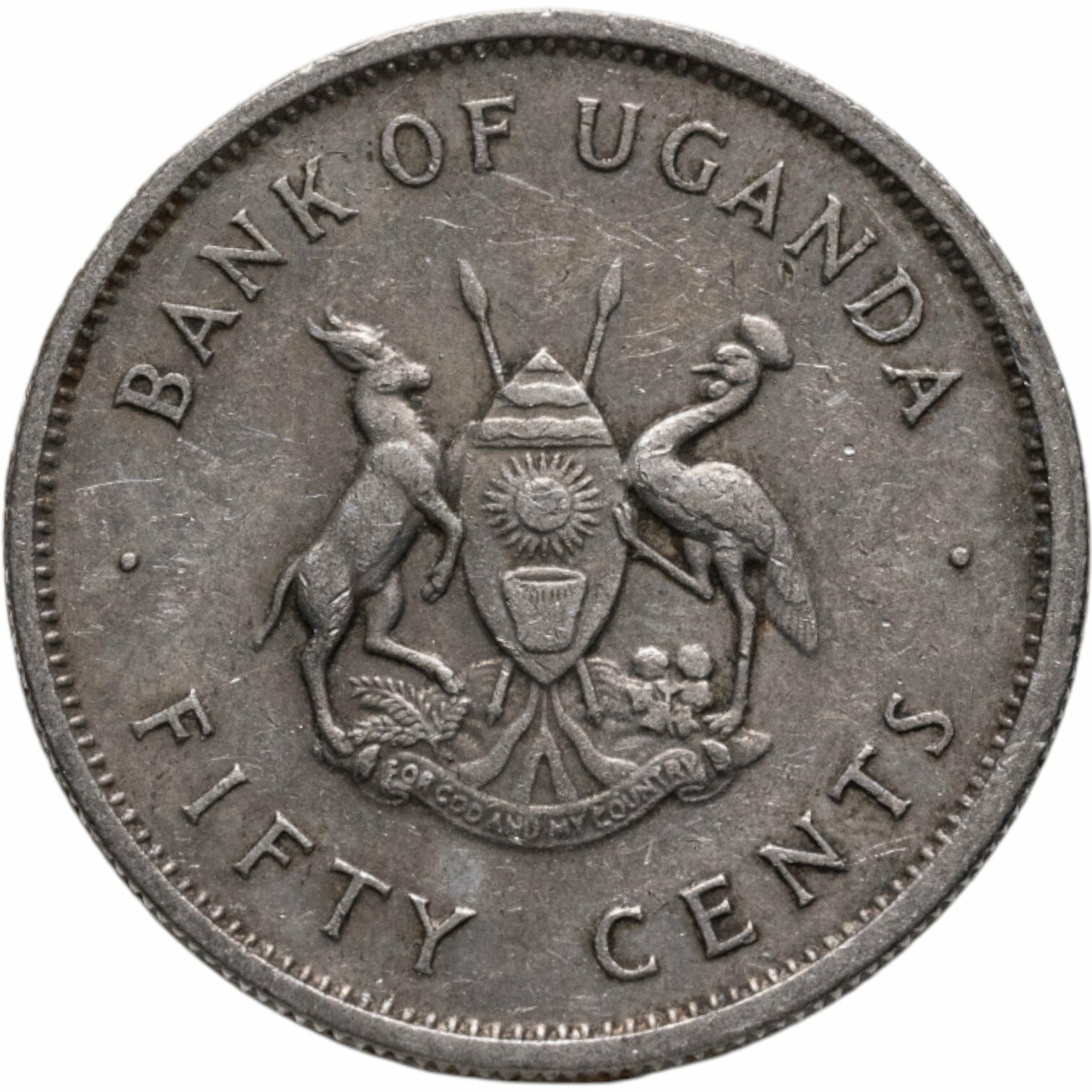 Уганда 50 центов cents 1976, Сталь, в сохранности VF-XF