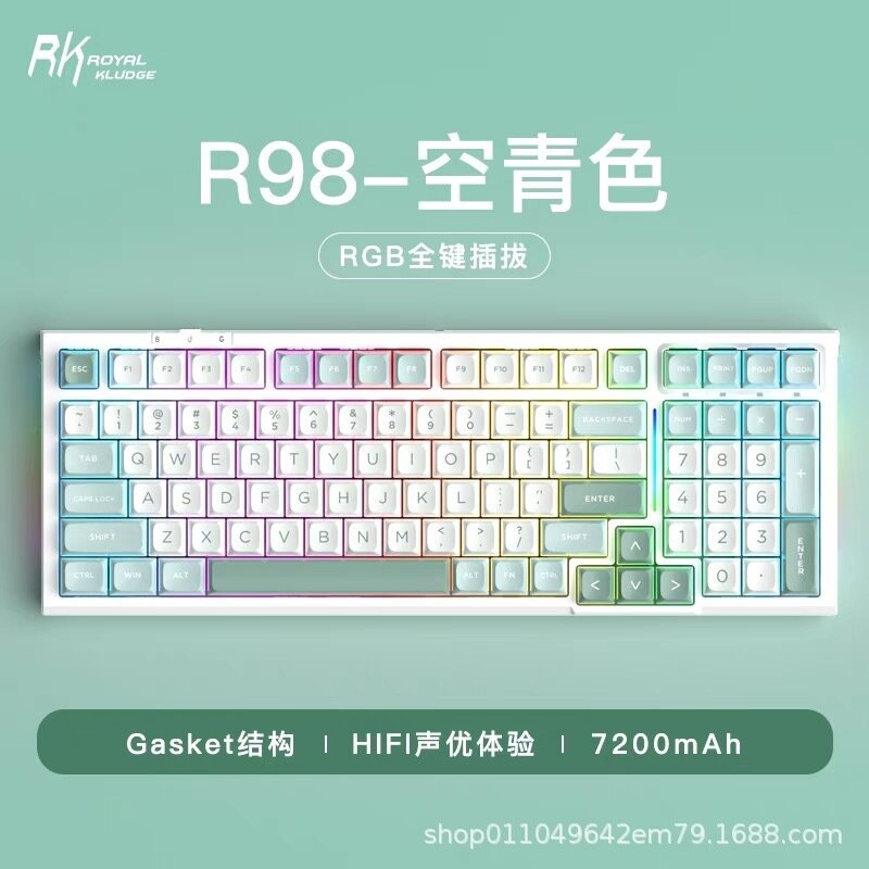 Клавиатура механическая 3-режимная с RGB и сменными переключателями Keychron, небесно-голубая для игр и офиса