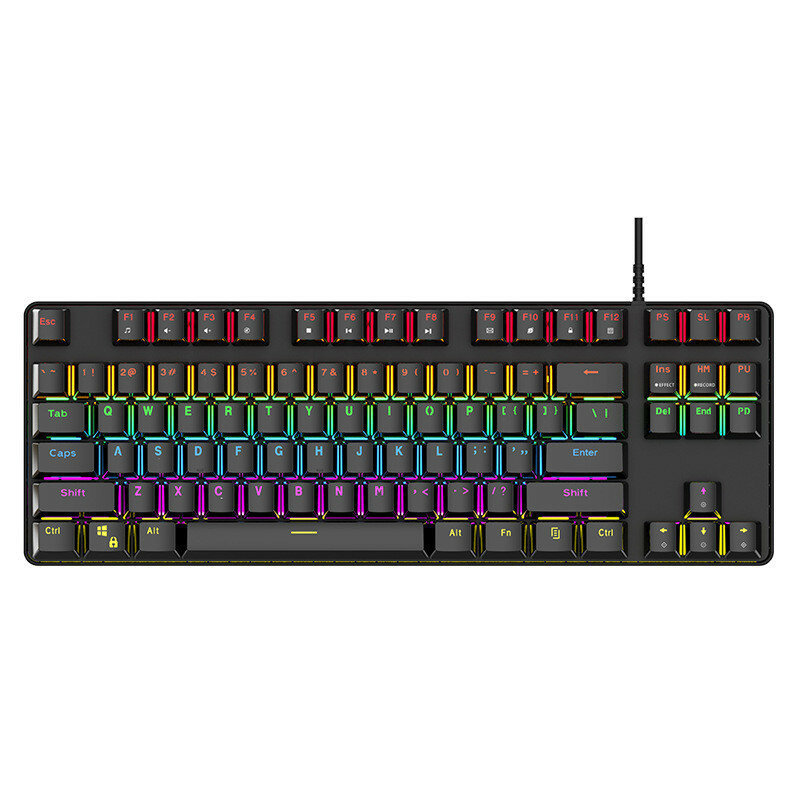 K87 механическая клавиатура с подсветкой RGB и переключателями Cherry MX Blue, 104 клавиш, черный цвет