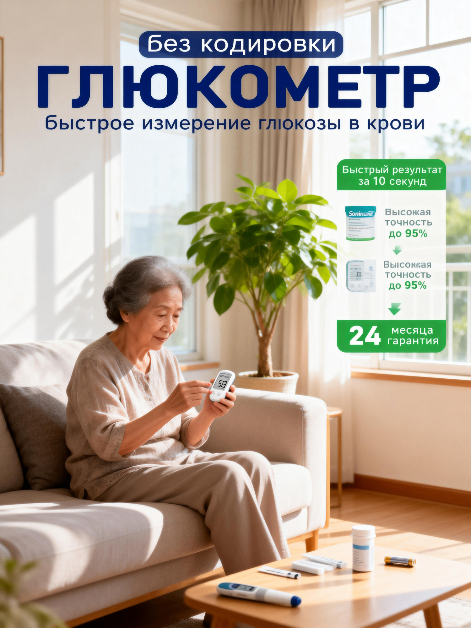 Глюкометр "Сателлит Экспресс", с полосками и ланцетами в комплекте