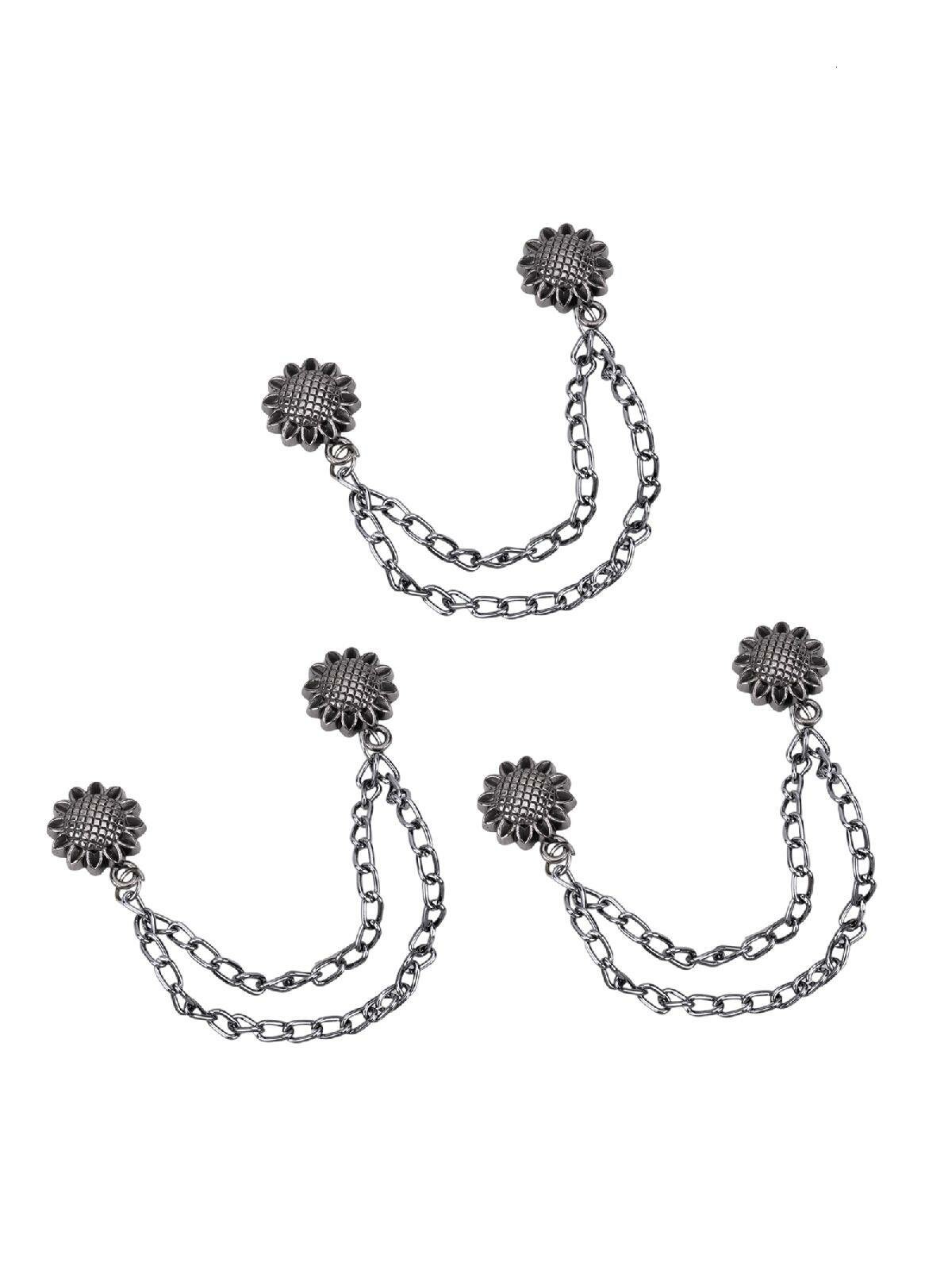 Магнитные клипсы для одежды с цепочками, 3 шт, Цвет пистолета