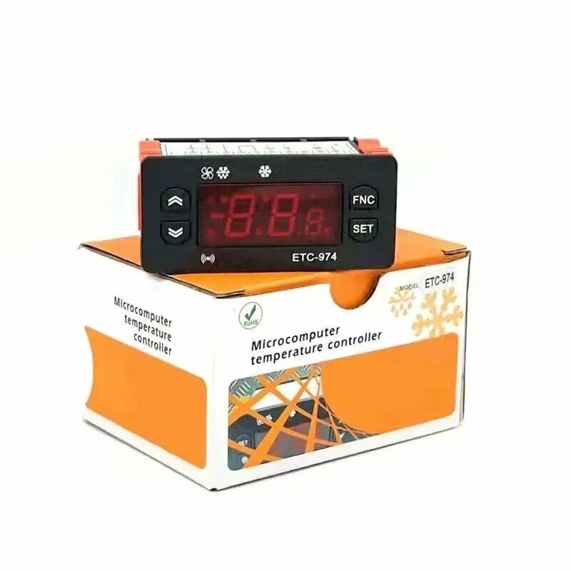 Температурный контроллер ETC-974 холодильный холодильник с двумя сенсорными проводами охлаждения