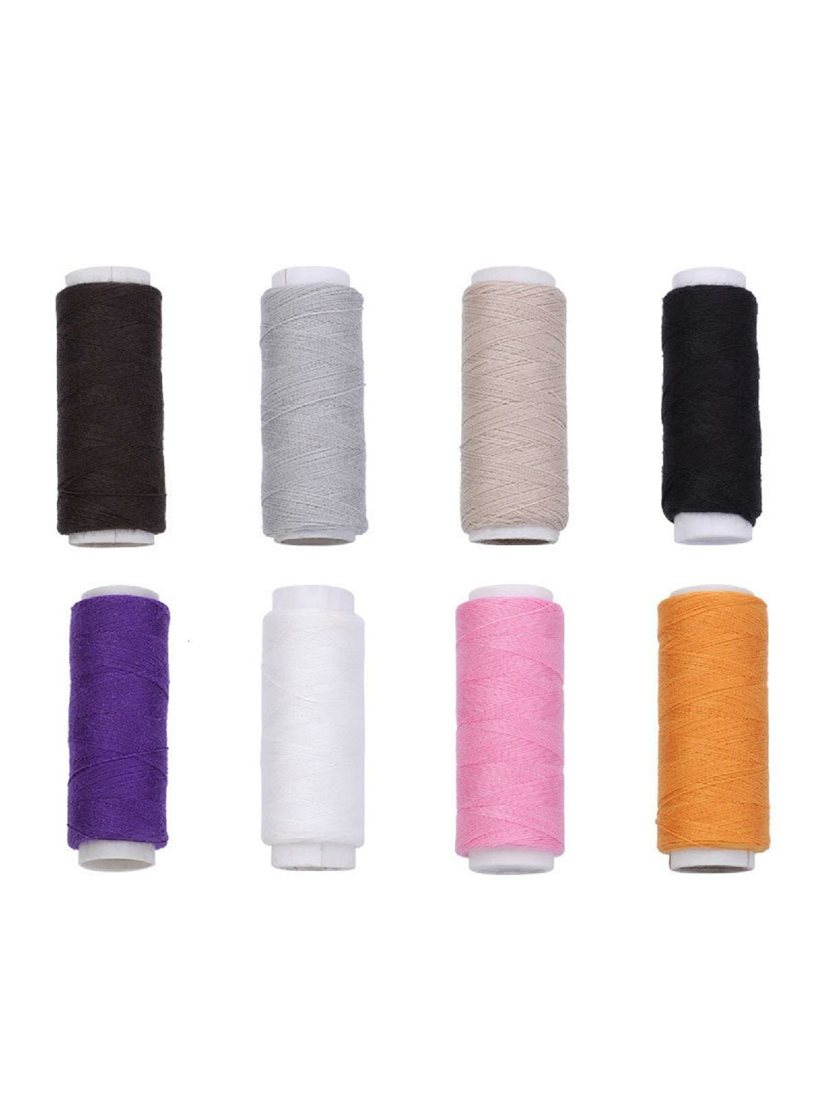120 катушек полиэстеровой швейной нити, набор из 8 цветов