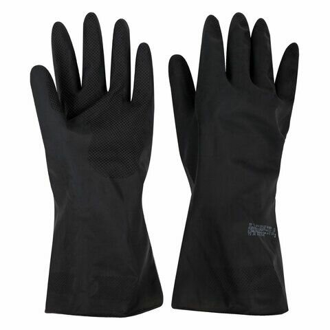 10 пар Перчатки резиновые технические кислотощелочестойкие КЩС Тип - 2, азри, размер 9, L (большой), К20Щ20