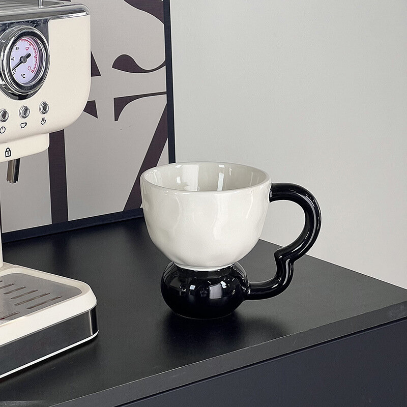 Легкая роскошь, цветной блок, круглая керамическая чашка типа B, стиль Ins, высококачественная домашняя чашка для питья, чашка для кофе в общежитии или офисе