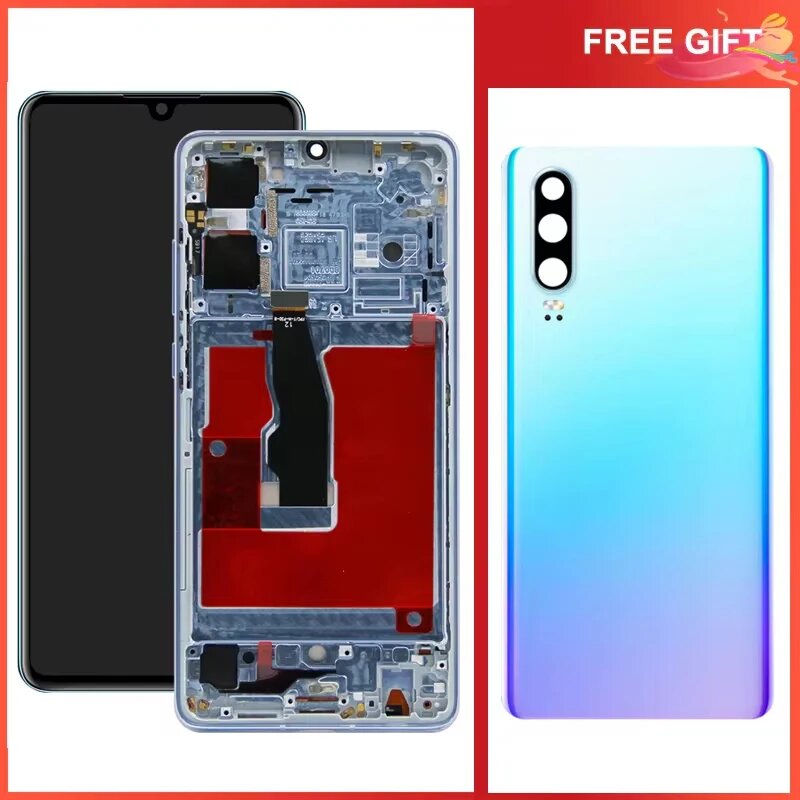OLED P30 Экранная панель с отпечатками пальцев для дисплея huawei p30 + запасные Blue Frame I Cover