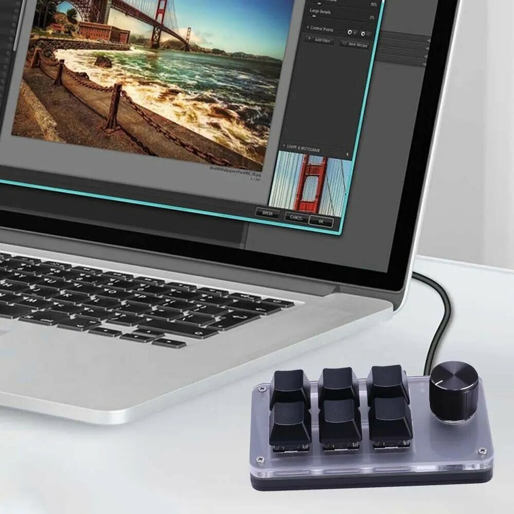 Клавиатура USB с настраиваемыми кнопками и регулятором громкости, мини, механическая, красная ось, для Windows и Mac