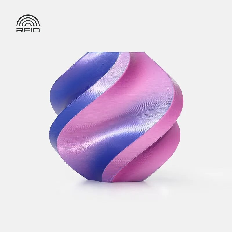 Расходный материал Bambu Lab PLA Silk 13903, с лотком, голубой, розовый