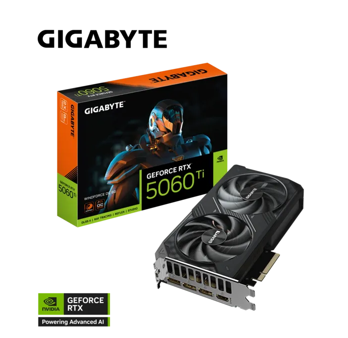 Видеокарта GIGABYTE GeForce RTX 5060 Ti WindForce OC 8Gb (GV-N506TWF2OC-8GD) PI
