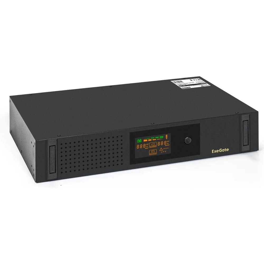 ИБП ExeGate ServerRM UNL-800. LCD. AVR.2SH.3C13. USB.2U 800VA, 480W, LCD дисплей, 5 розеток, USB, установка в стойку,