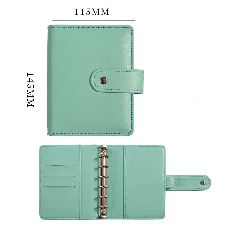 Папка Coliky A7 Macaron 6 колец из искусственной кожи Изумрудный, ONLY COVER green