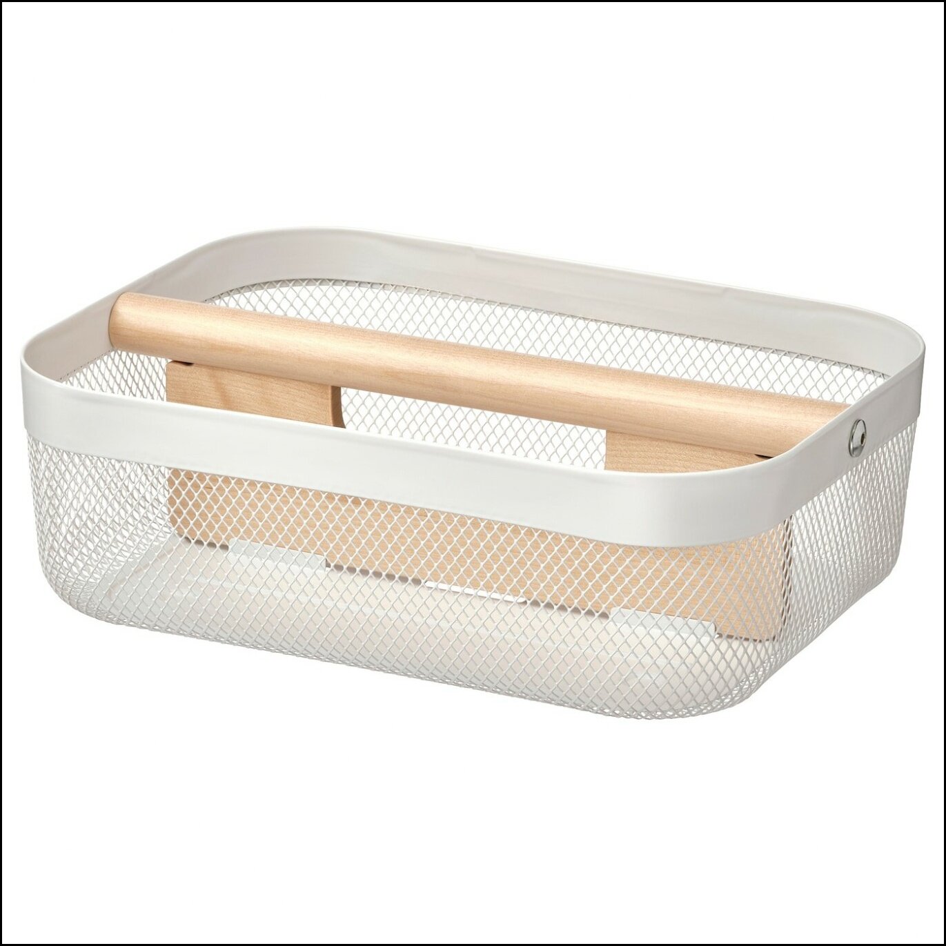 Эксклюзивная белая корзина IKEA RISATORP 33x24x11 см из стали и березы с перегородками