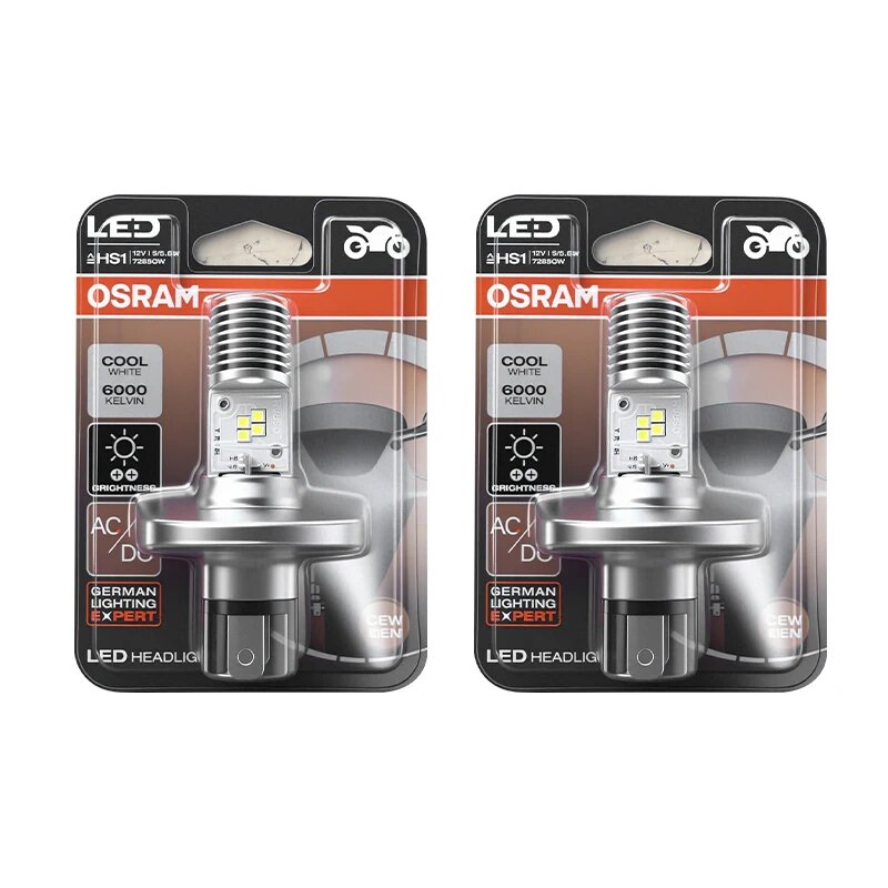 OSRAM LEDriving HL HS1 NEW GEN Moto HS1 Светодиодная фара дальнего ближнего света PX43T Мотоциклетная лампа Светодиодные лампы PX43t 6000K Белый DC AC 12V 2 Pieces