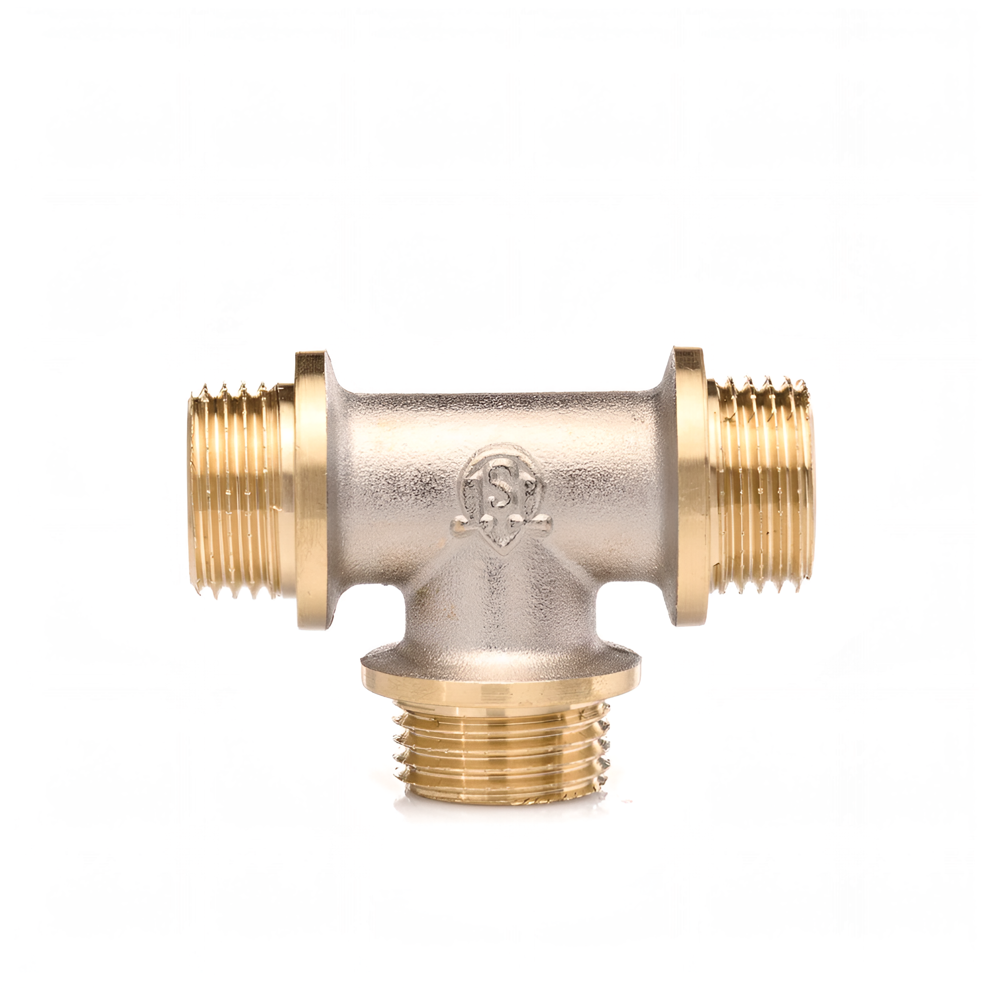Фитинг для труб резьбовой Тройник 1/2" нар.-нар.-нар. TST, латунь