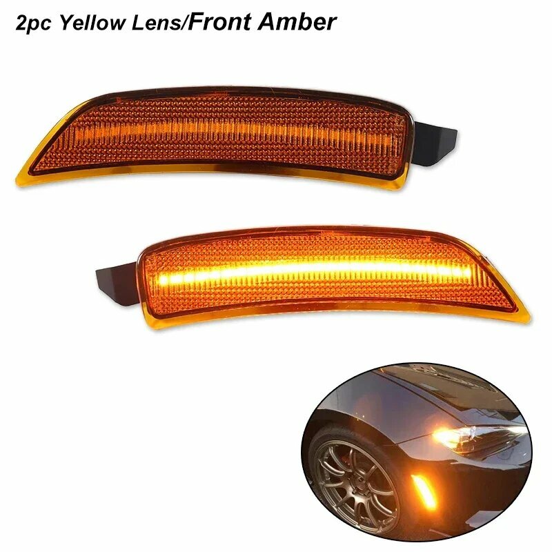 2pc Front Amber Yellow Lens Turn Signal