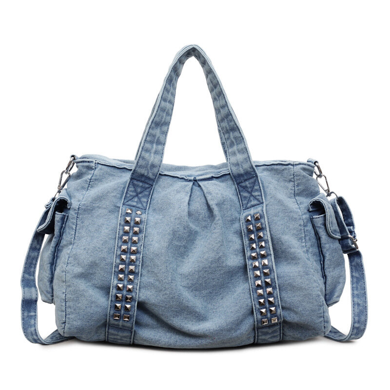 2026 Корейская версия модной универсальной дизайнерской джинсовой сумки, ленивый повседневный кроссбоди, большая вместимость, сумка для поездок на работу