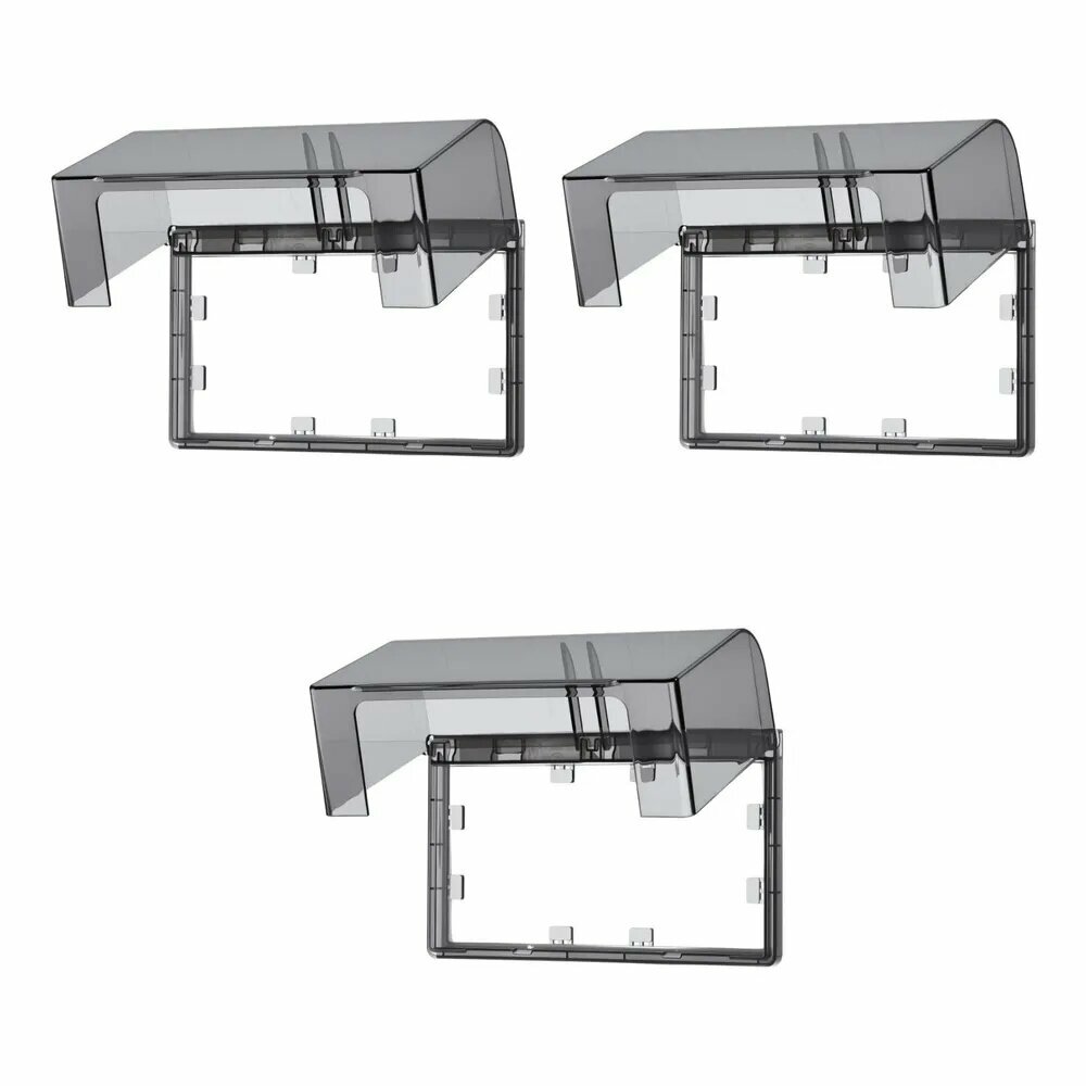 Черная пластиковая накладка для двойной розетки, защитное покрытие для дома, набор из 3 шт