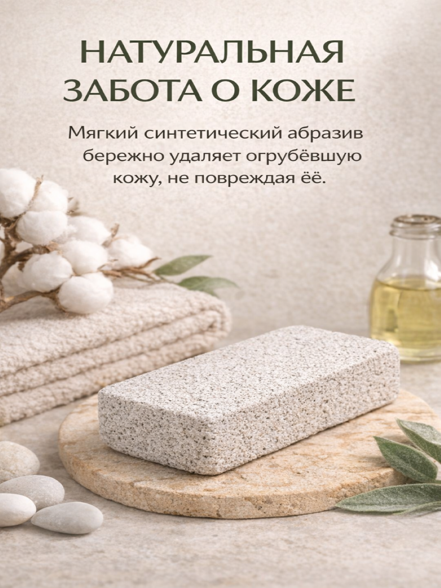 Пемза для пяток, пемза для ног, 2 шт, белая, вторая в подарок