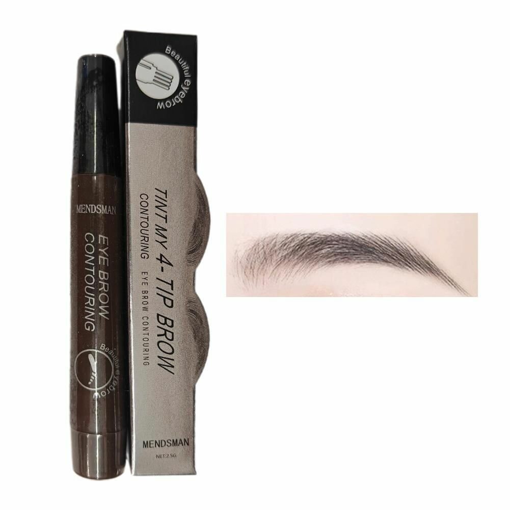 Карандаш для бровей с эффектом микроблейдинга, маркер коричневый,