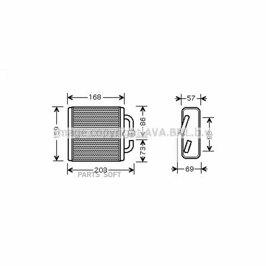 AVA MZ6144_радиатор печки! Mazda 323MX-3 1.3-1.8i1.7D 89-98 от официального дистрибьютора, AVA, артикул MZ6144
