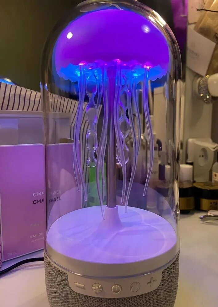 Беспроводной динамик Bluetooth и вращающаяся медуза, красочная подсветка RGB, стерео