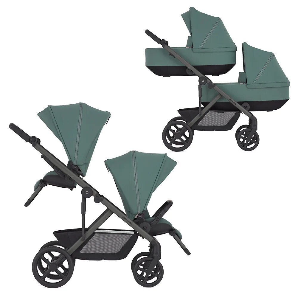 Коляска для двойни 2в1 Anex Modu, цвет Greeny (Зелёный)
