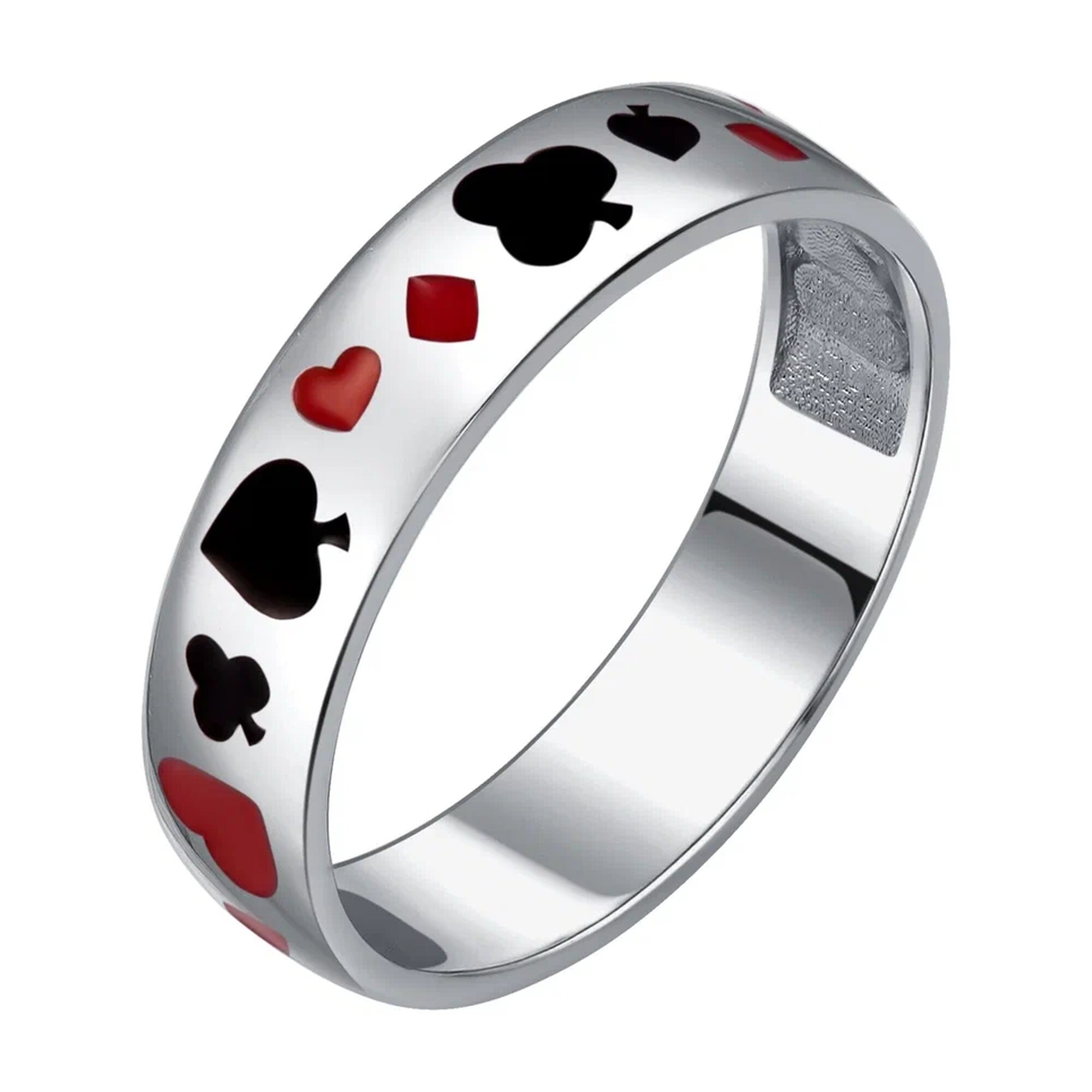 Кольцо, серебро, 925 проба, родирование, эмаль