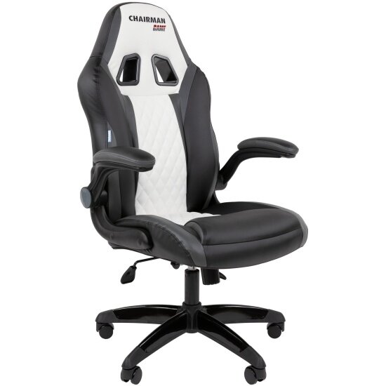 Кресло геймерское Chairman Game 15 Россия экокожа черный/серый/белый