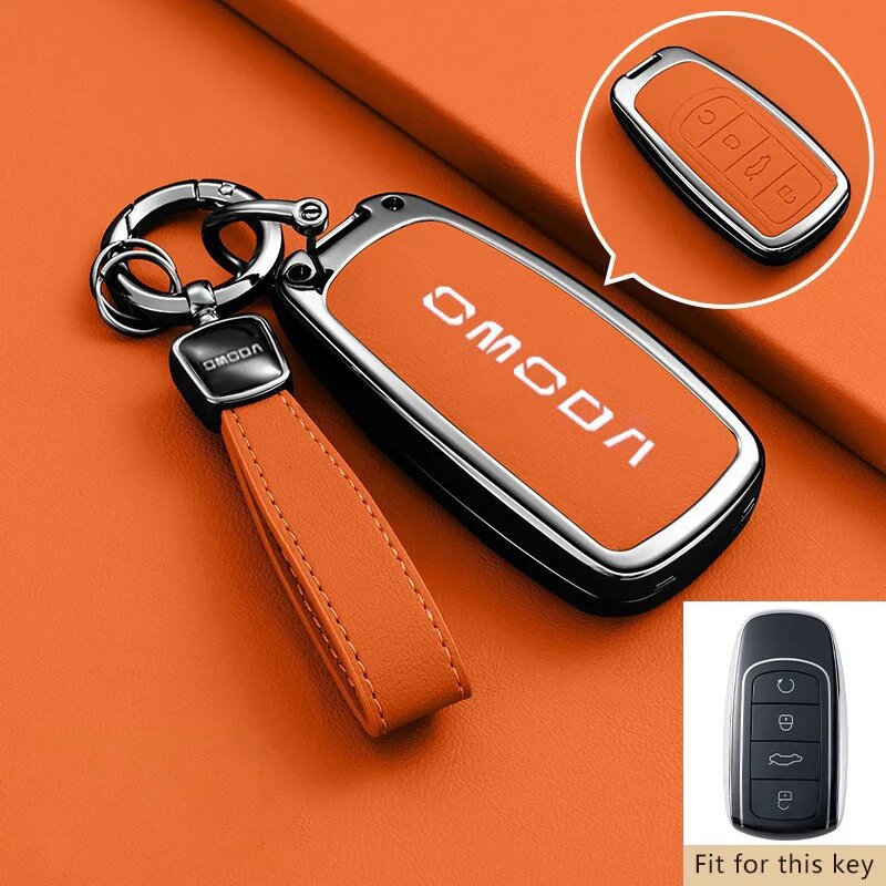 Чехол для автомобильного ключа из цинкового сплава для Chery Omoda C5 5 E5 SUV 7 3 8 Style 1-Orange