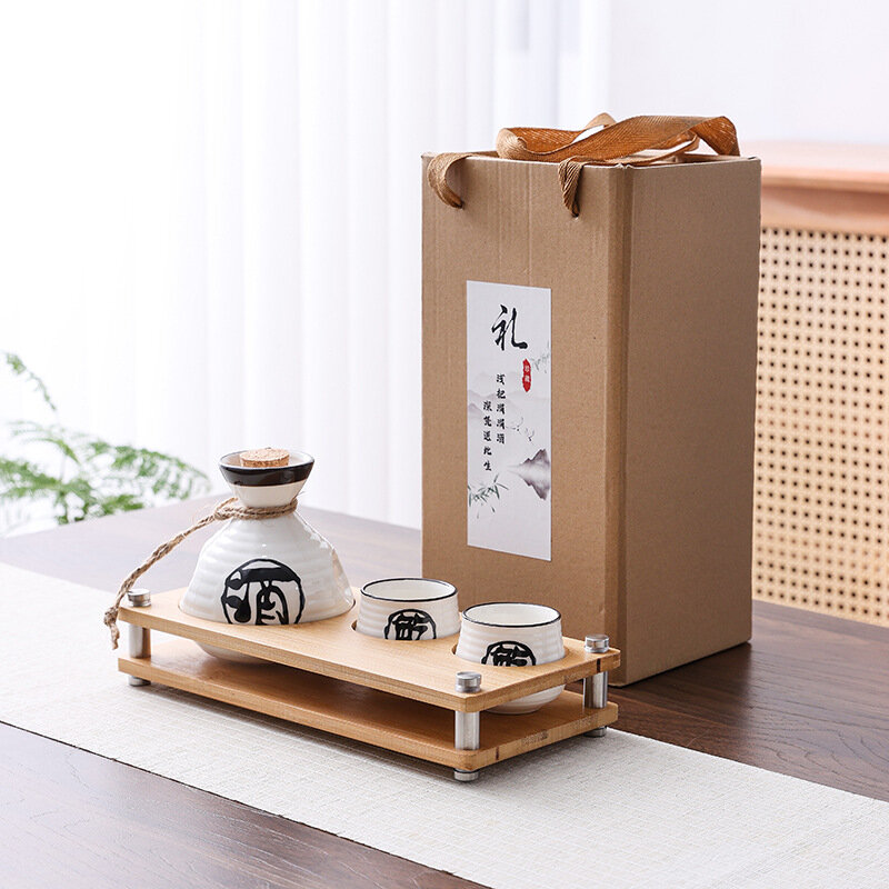 Набор стаканов для саке в японском стиле, керамические винтажные маленькие бокалы для домашнего использования, диспенсер для напитков, подогреватель для вина, маленькие винные чашки.