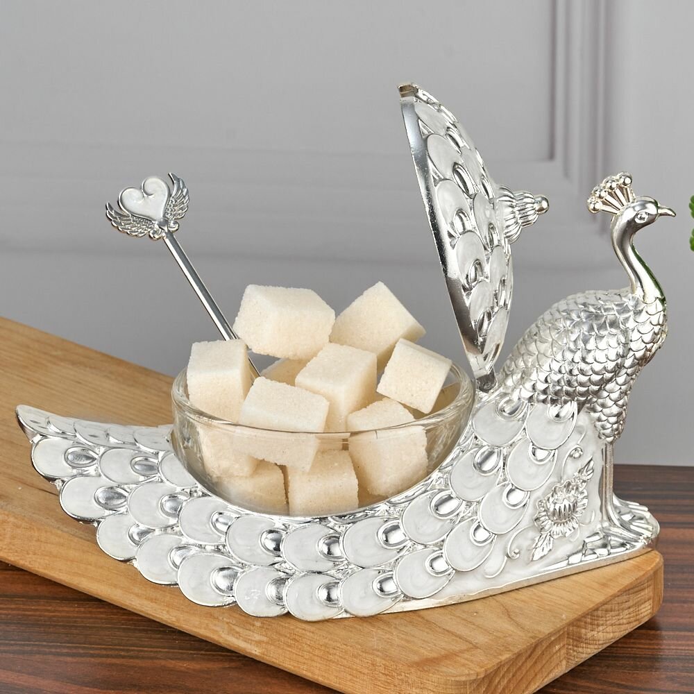 Сахарница с ложкой "Павлин"