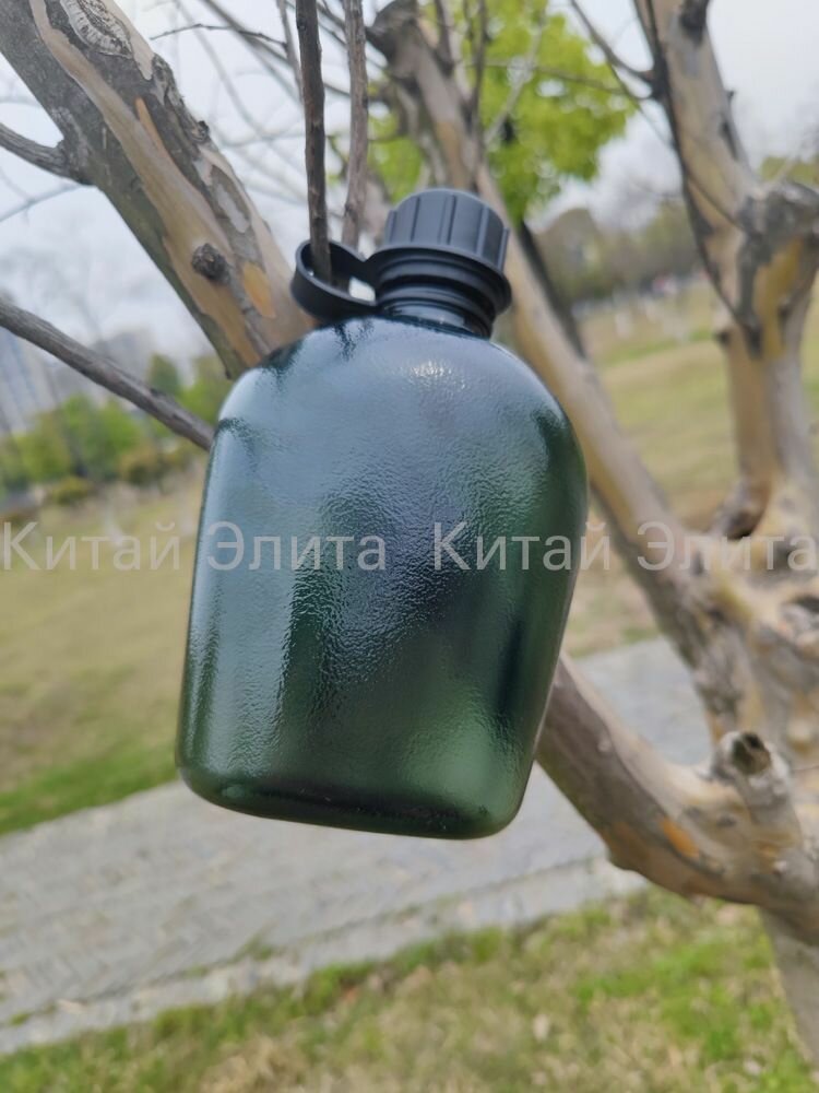 Фляга 1000 мл, белый, зеленый