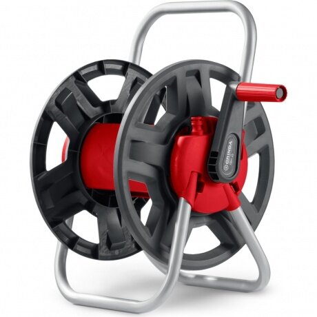 Катушка для шлангов GRINDA HRM-45, для шлангов 45м x 1/2? и 15м х 3/4, стальные опоры, пластиковый барабан, (8-428405)