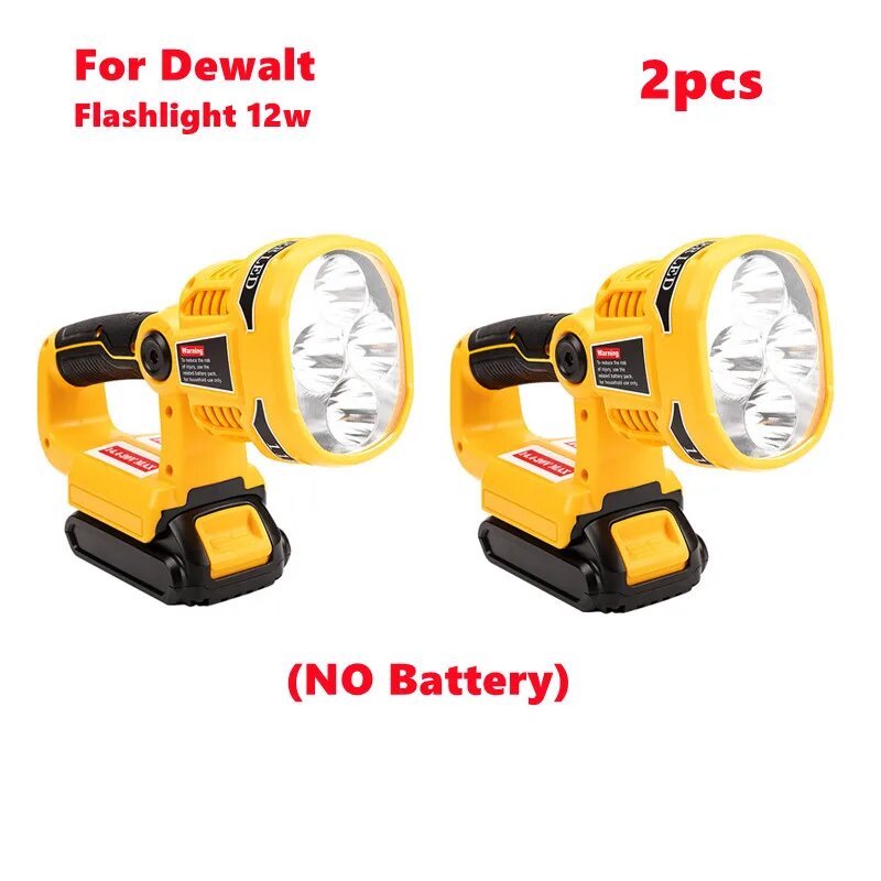 Фонарик ZUIDID для Dewalt 18В 3/12Вт 2pcs Portable 12W