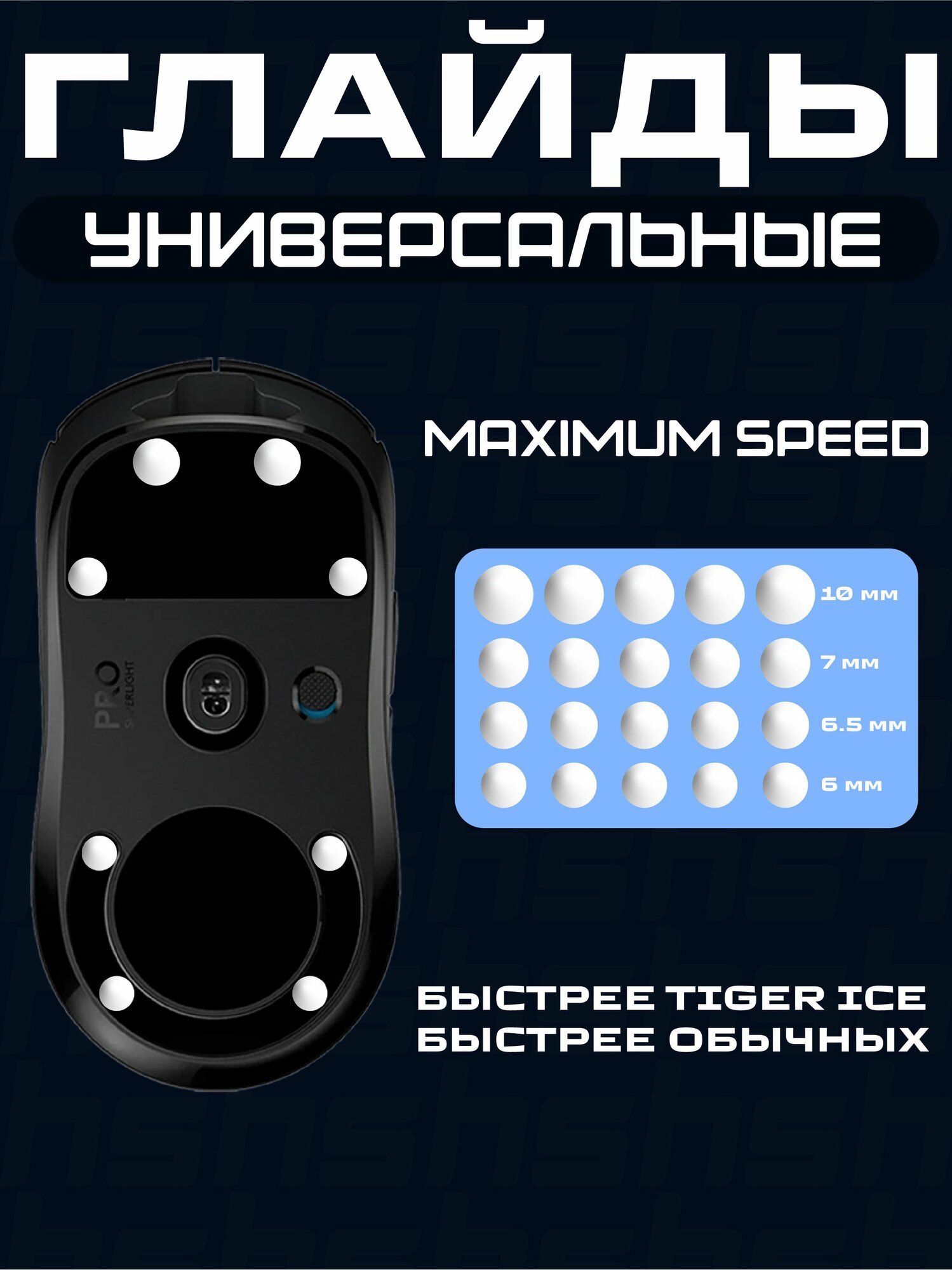 Тефлоновые Глайды точки универсальные / Ножки для любой игровой мыши / 20шт