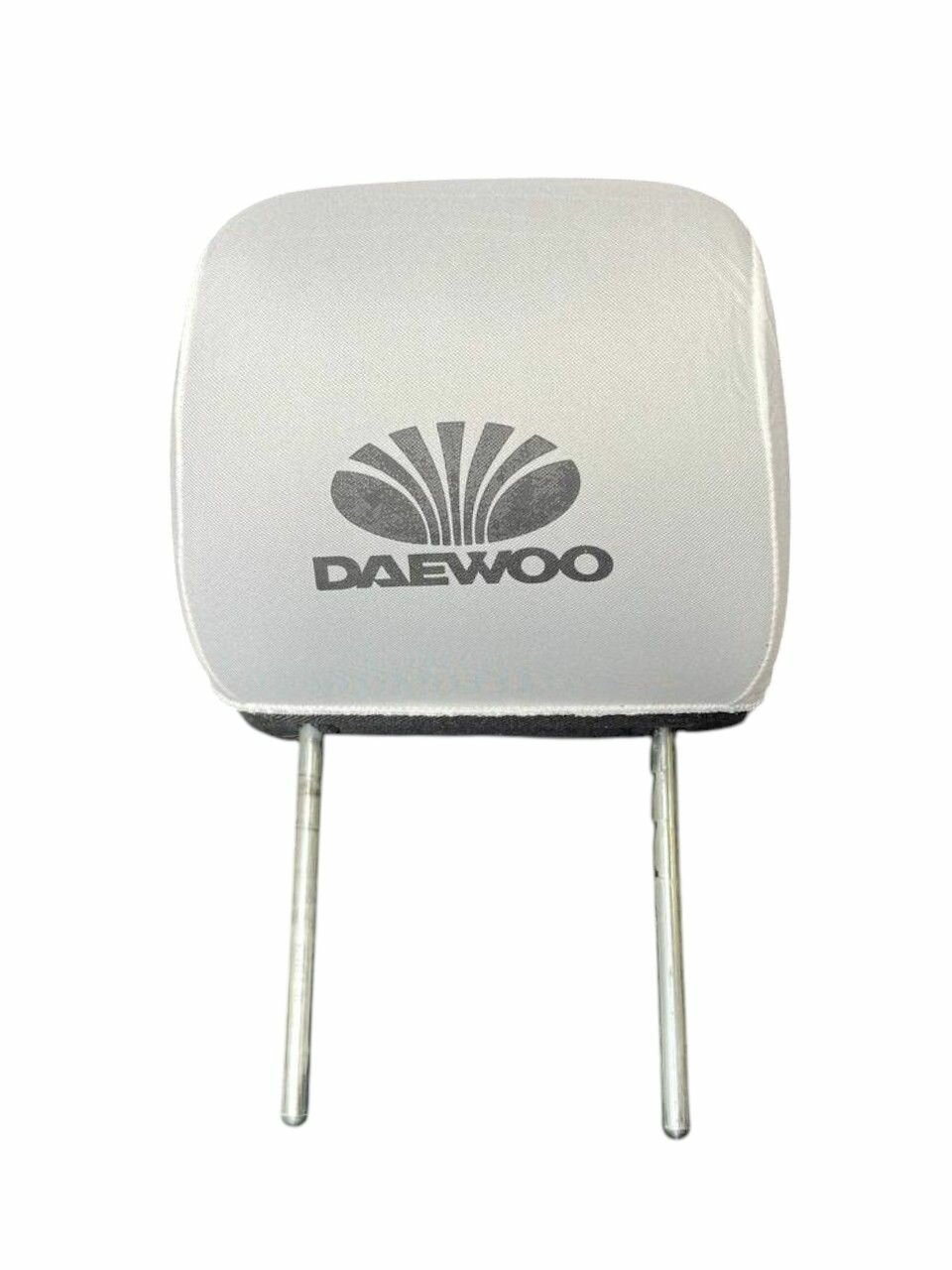 Чехлы на подголовник с логотипом Daewoo/ Дэу (2 шт.), белые