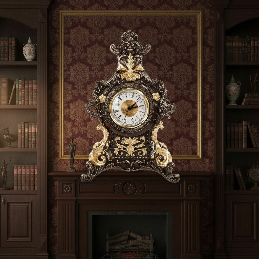 Каминные часы в стиле барокко