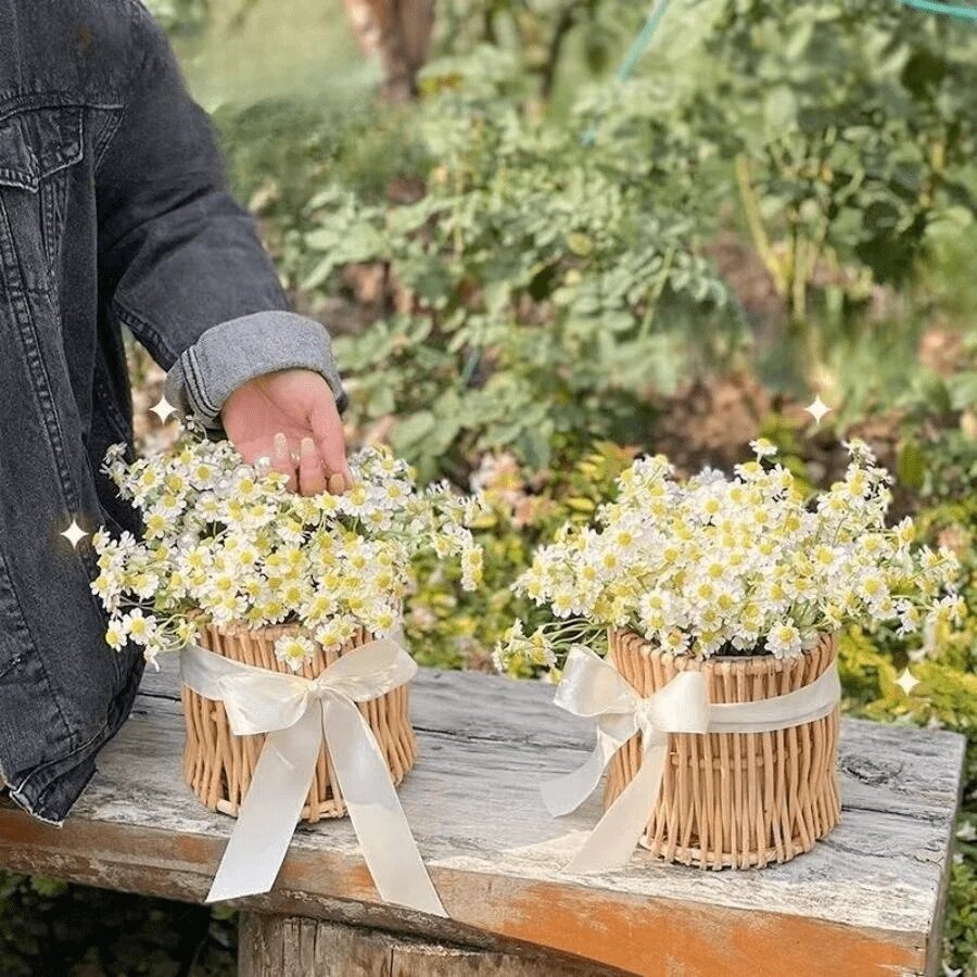 Искусственные маргаритки и хризантемы, белые и желтые, 26 см