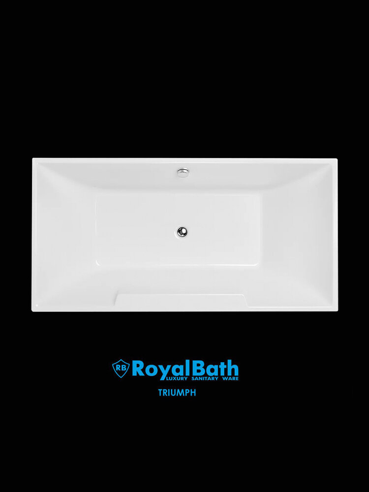 Акриловая ванна прямоугольная TRIUMPH 185х87х65 с каркасом и сифоном в комплекте