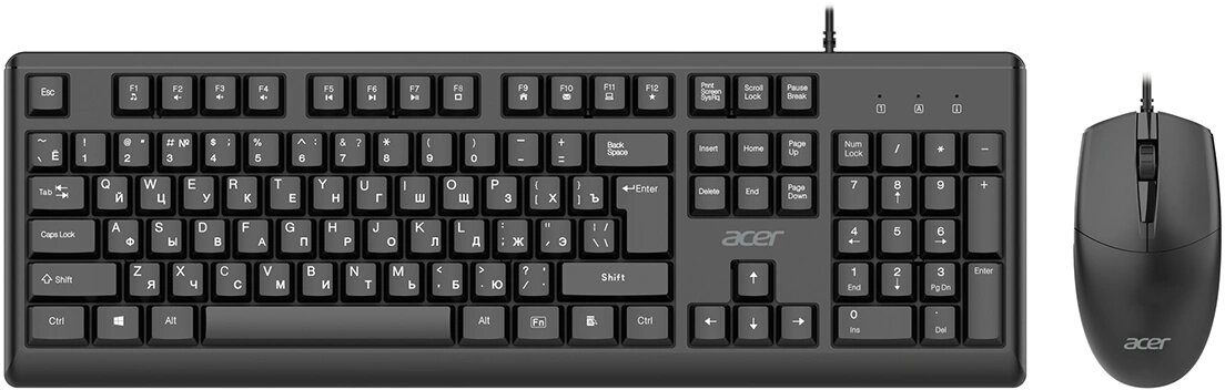 Комплект клавиатуры Acer и мыши OCC500 клав: черный мышь: черный